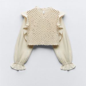 Zara | Tops | Nwt Zara Ruffle Knit Top | Poshmark